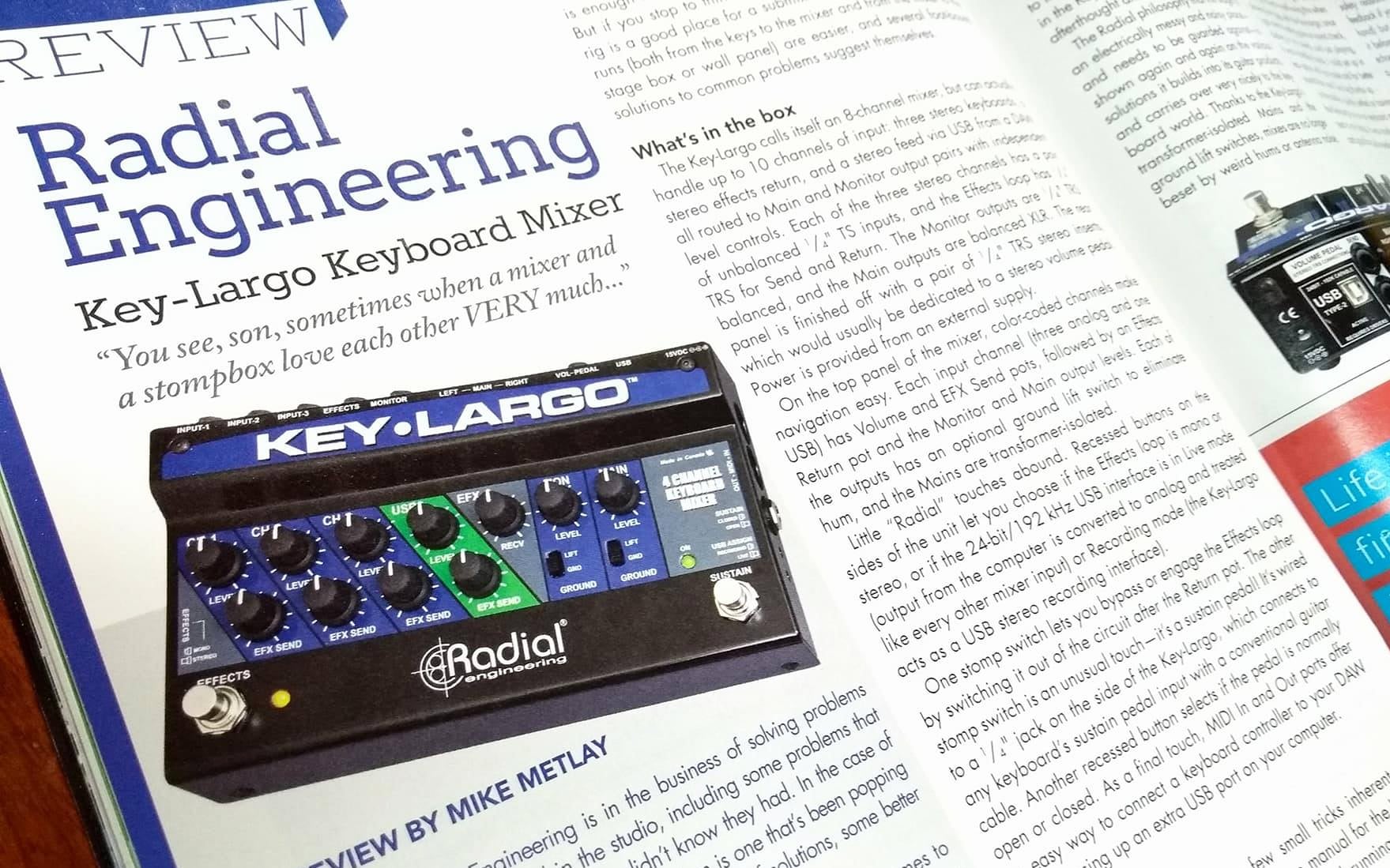 Recording Magazine Reviews the Radial Key-Largo - Radial Engineering