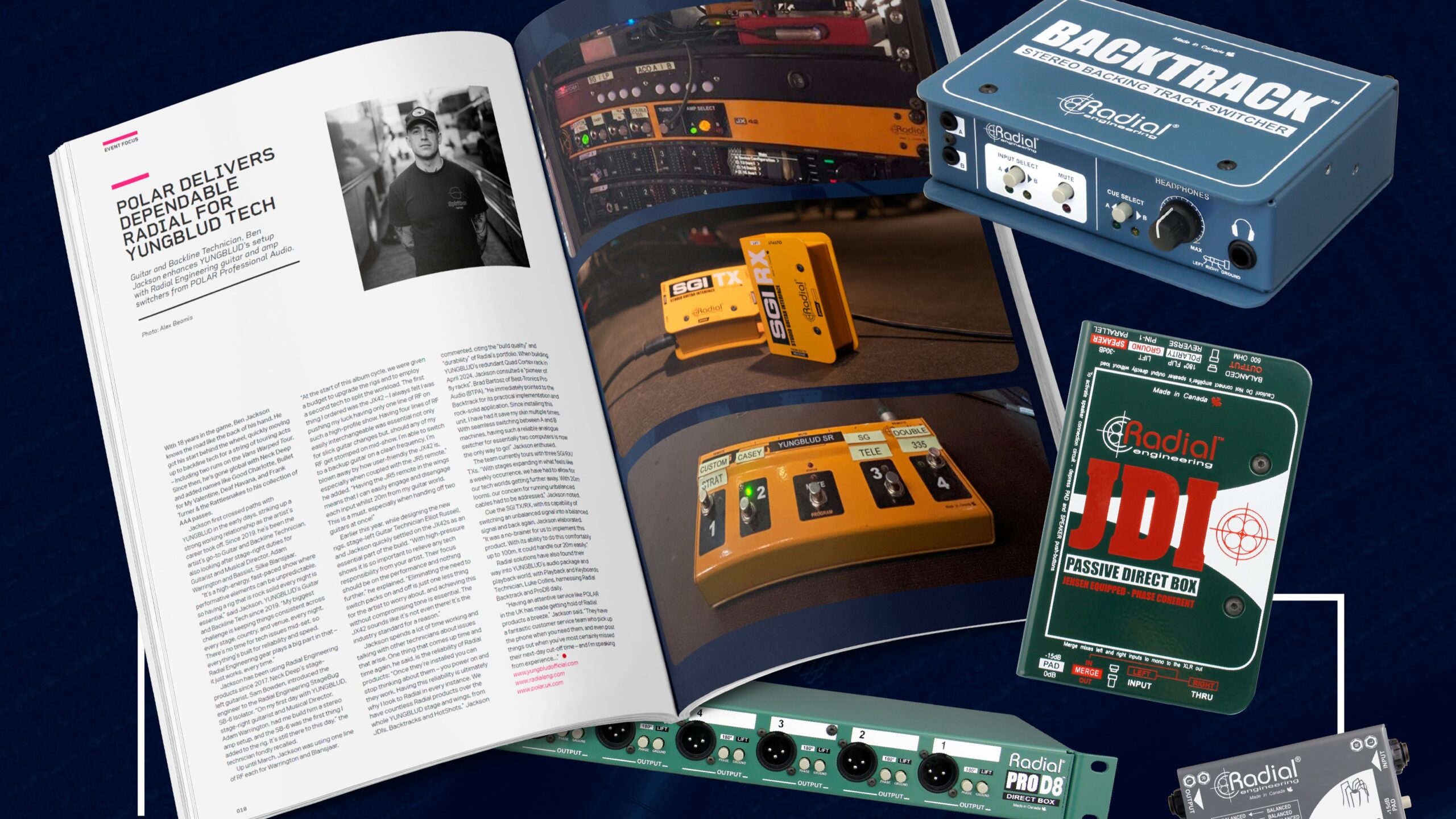 TPi Magazine Features Ben Jackson's Setup for YUNGBLUD with Radial Engineering - Radial Engineering